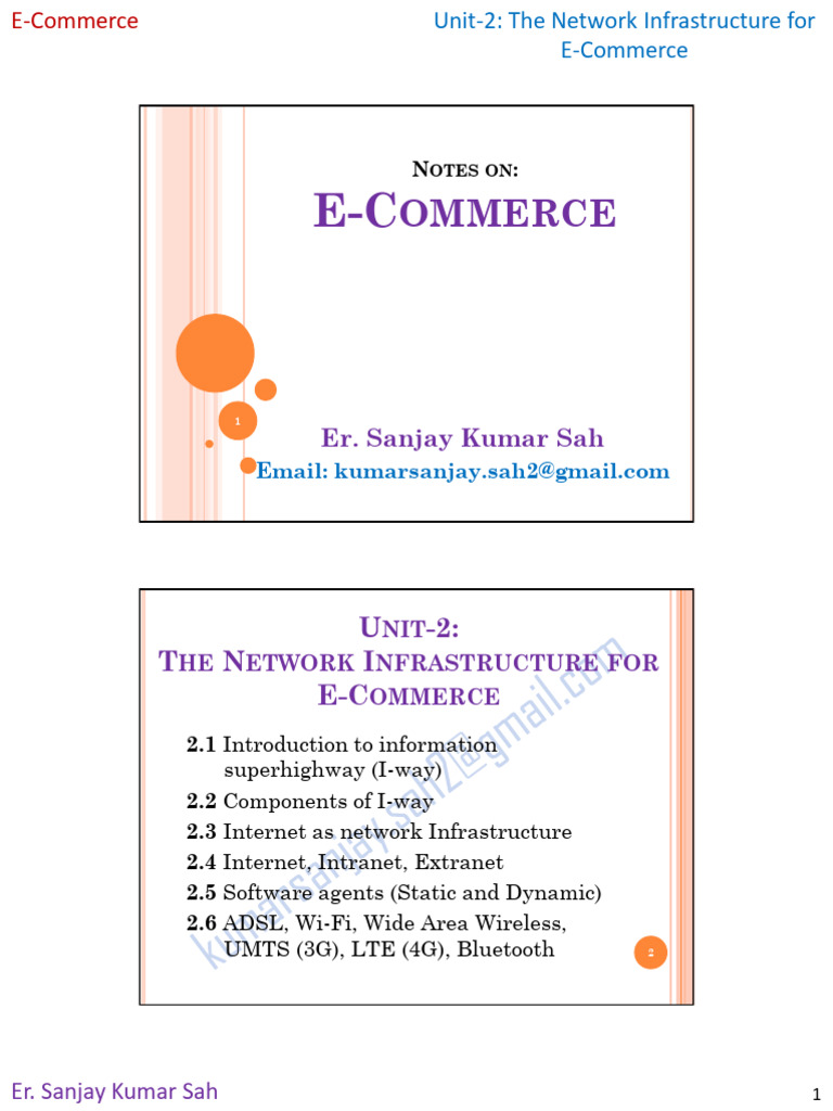 E Commerce Unit 2 The Network Infrastructure For E Commerce Pdf
