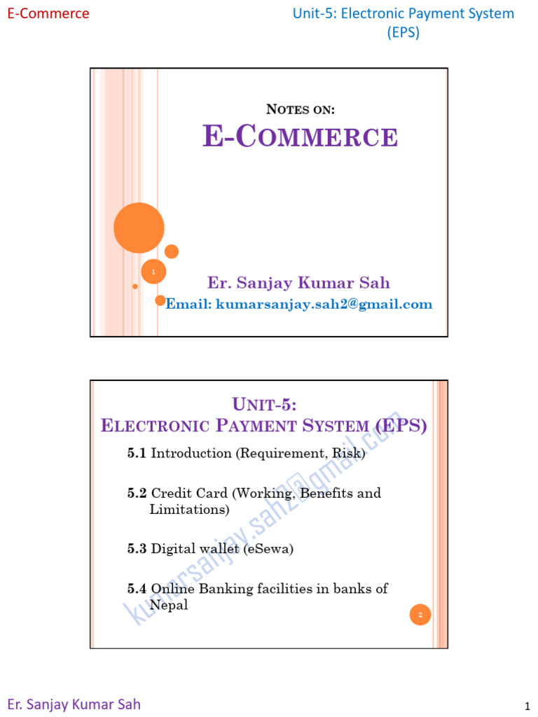 E-Commerce Unit-5 Electronic Payment System (EPS) | PDF | Credit Card ...
