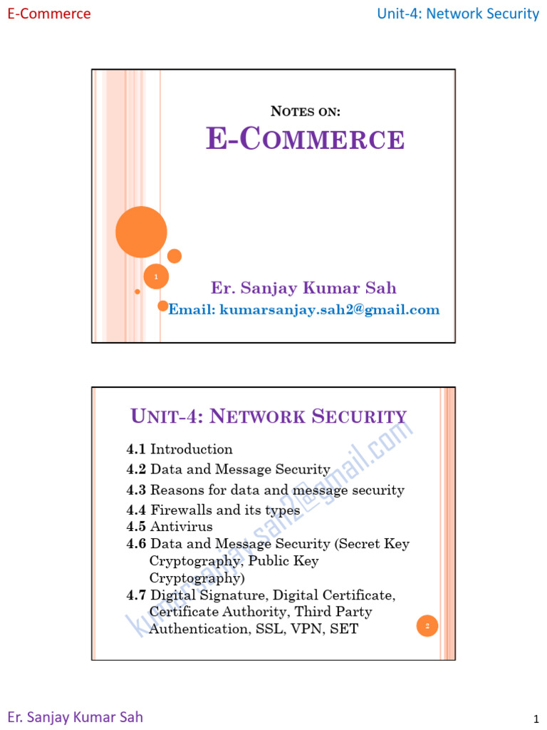 E-Commerce Network Security Overview | PDF | Key (Cryptography ...