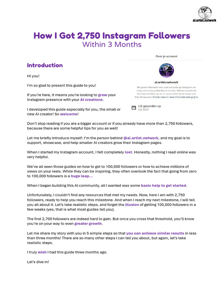 Grow 2,750 Instagram Followers Fast | PDF | Artificial Intelligence ...