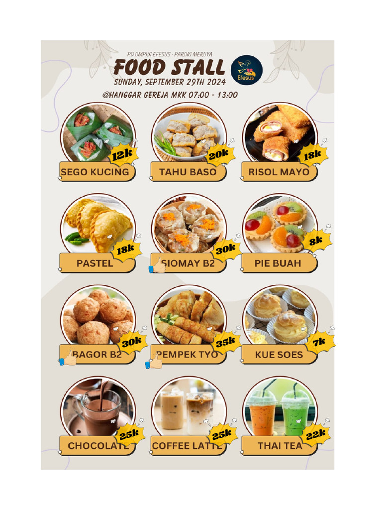 Food Stall 29 Sept | PDF
