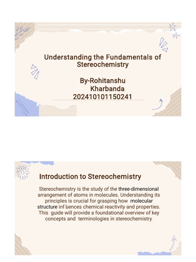 Stereochemistry Fundamentals Overview | PDF
