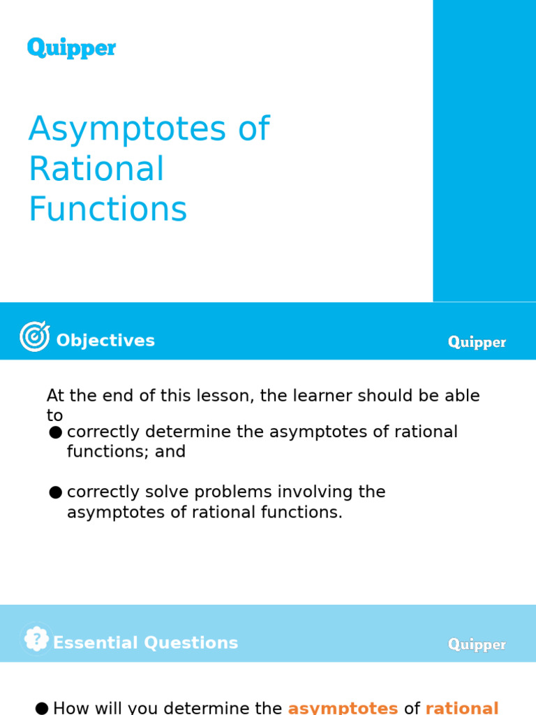 8a Asymptotes of Rational Functions | PDF | Asymptote | Algebraic Geometry