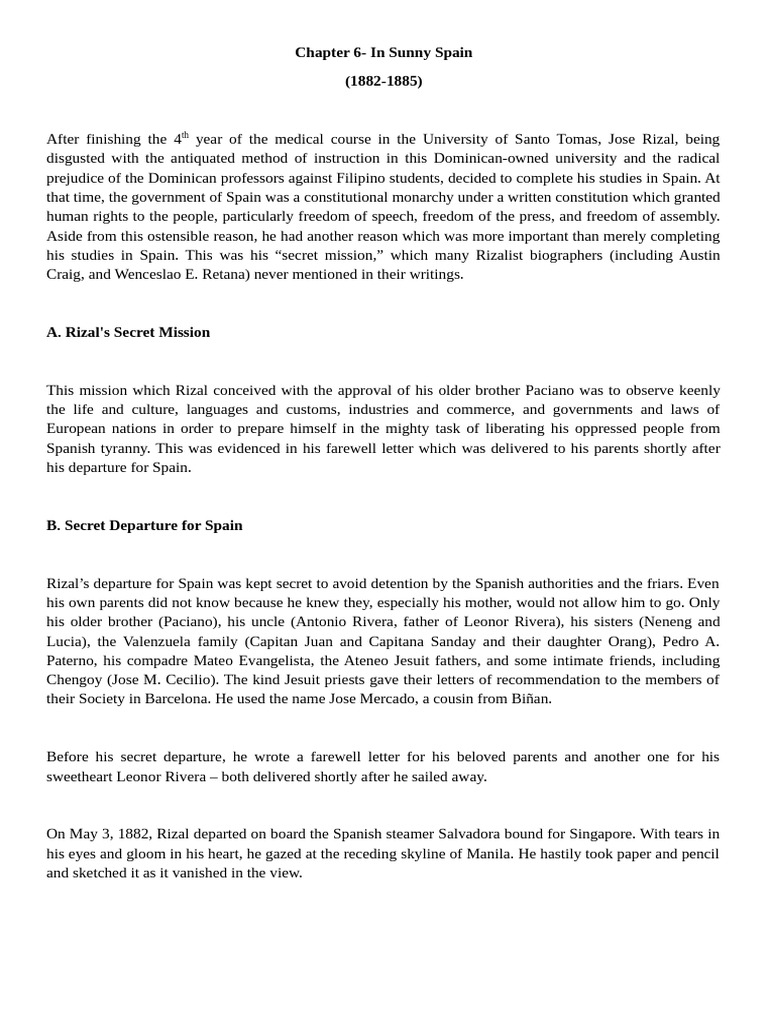 Rizal's Report | PDF