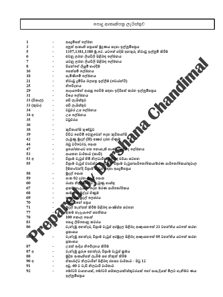 General Format List | PDF