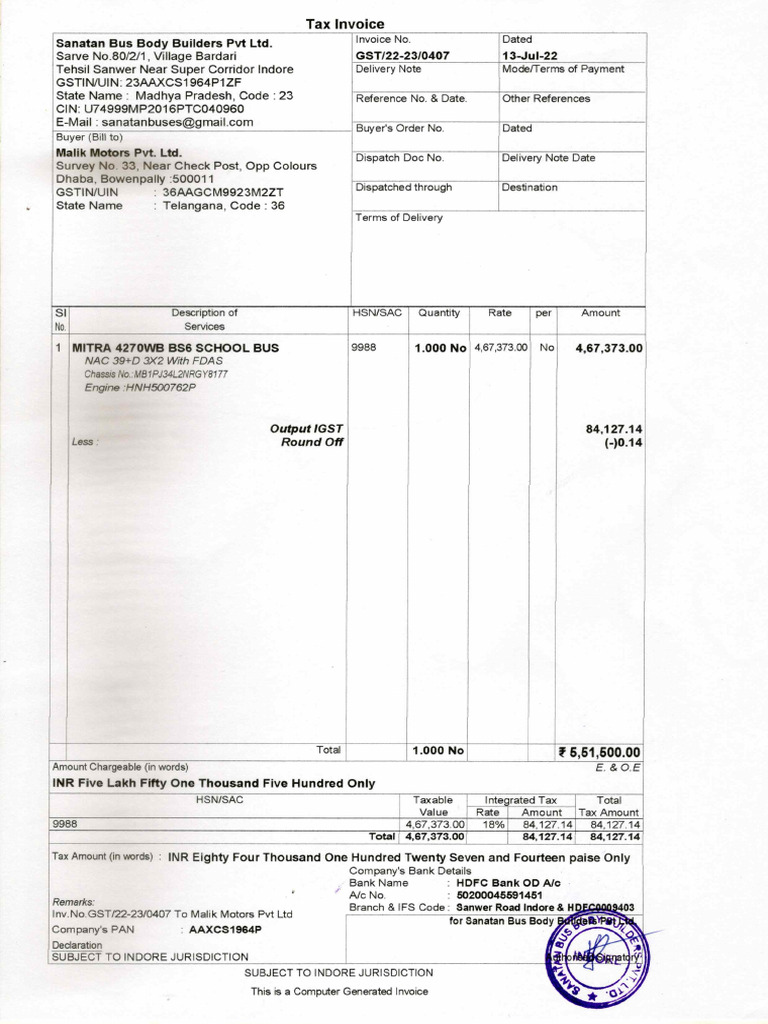 Invoice No.407 | PDF