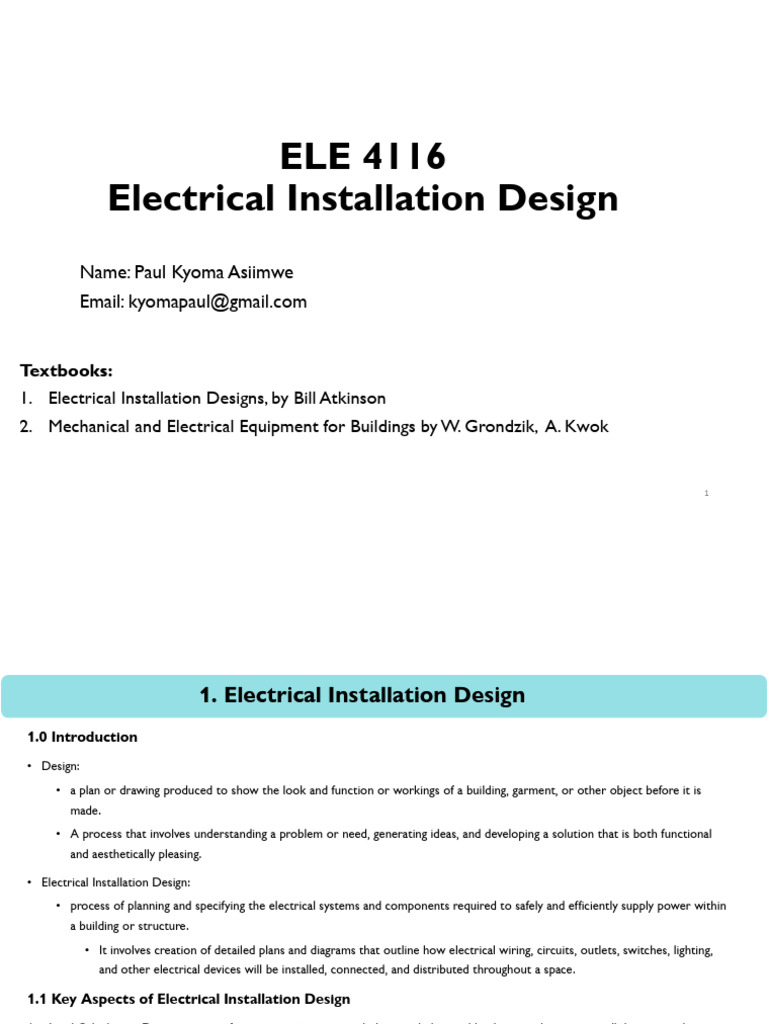 Electrical Installation Design - 4 | PDF | Lighting | Electrical Wiring