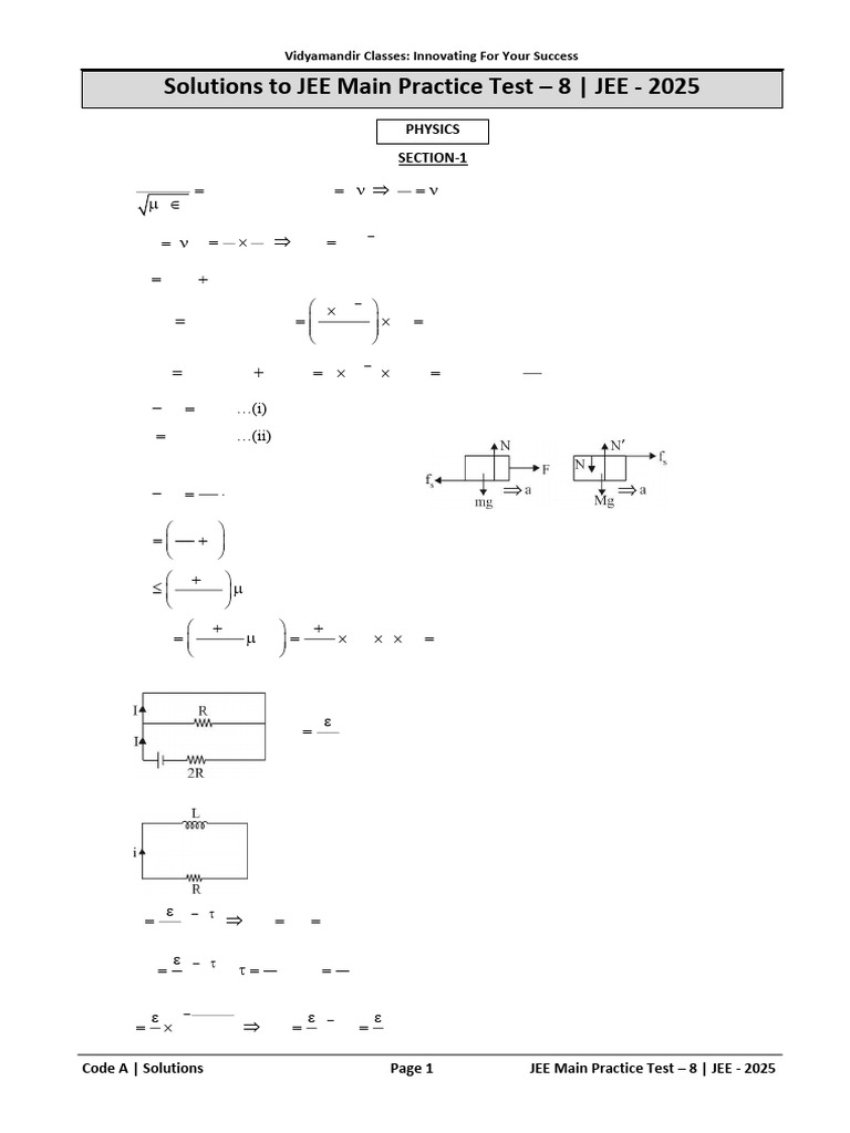 2025-JEE Main Practice Test - 8 - Solution | PDF | Chemical Equilibrium ...