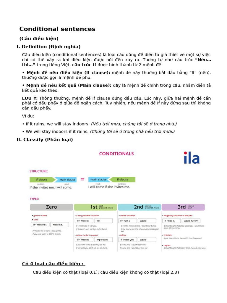 Conditional sentences (Câu điều kiện) | PDF