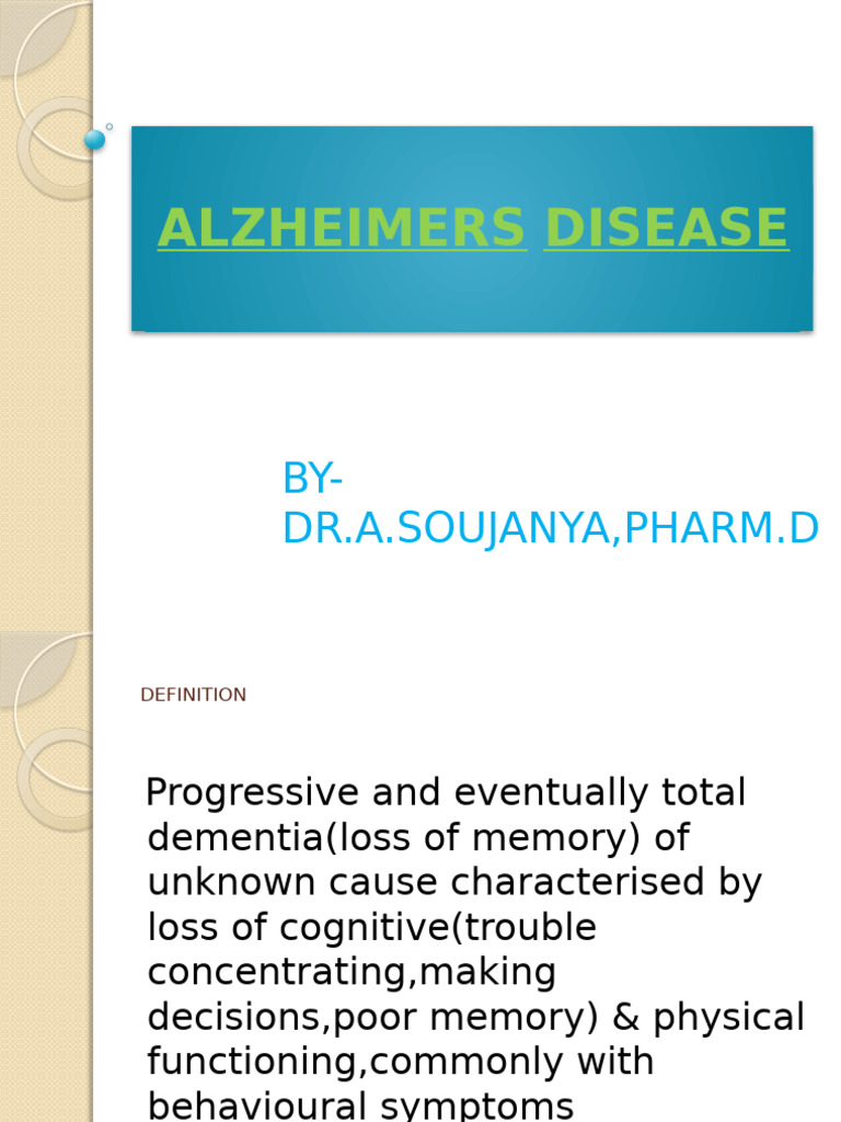 Alzheimers Disease | PDF | Alzheimer's Disease | Clinical Medicine