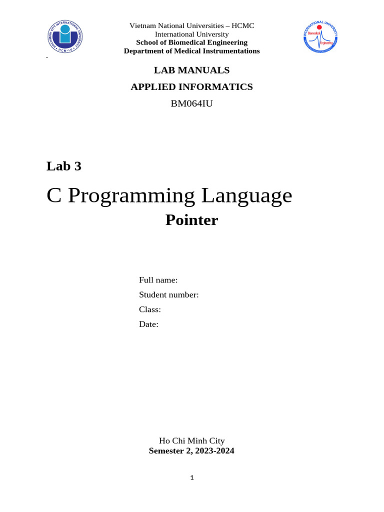 Applied Informatic Lab3 New | PDF | Pointer (Computer Programming) | C (Programming Language)