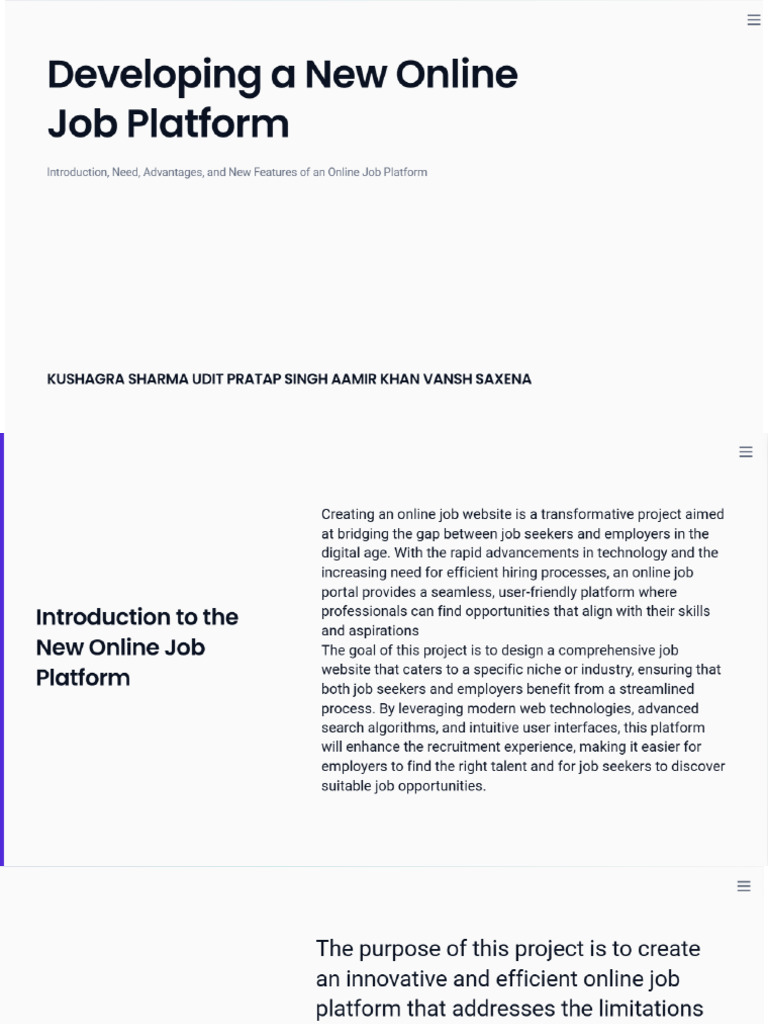 Developing A Online Job Plateform | PDF