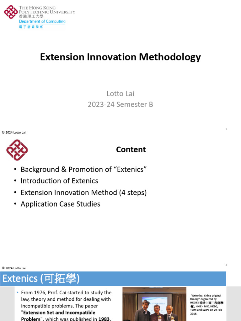 Lec 5 - Extension Innovation Methodology 2024 v1 | PDF | Tablet (Pharmacy) | Contradiction