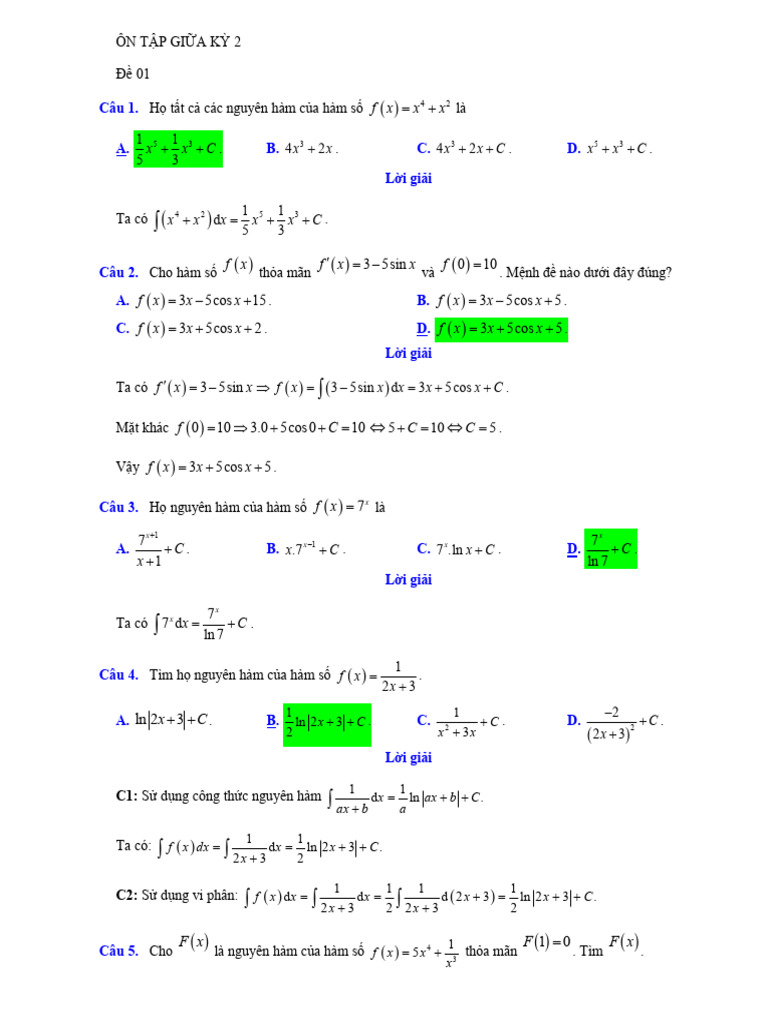 Dap An de On gk2 de 1 | PDF