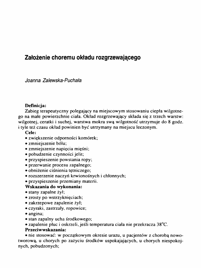 Zalewska-Puchala Zalozenie Choremu Okladu Rozgrzewajacego 2001 | PDF