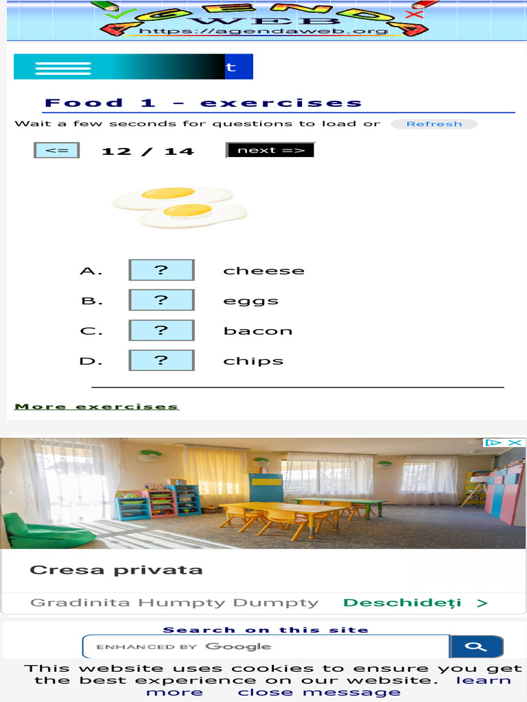 Food Exercises: Cheese, Eggs, Bacon, Chips | PDF