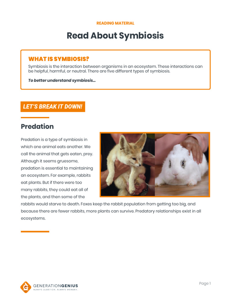 Understanding Types of Symbiosis | PDF | Predation | Symbiosis