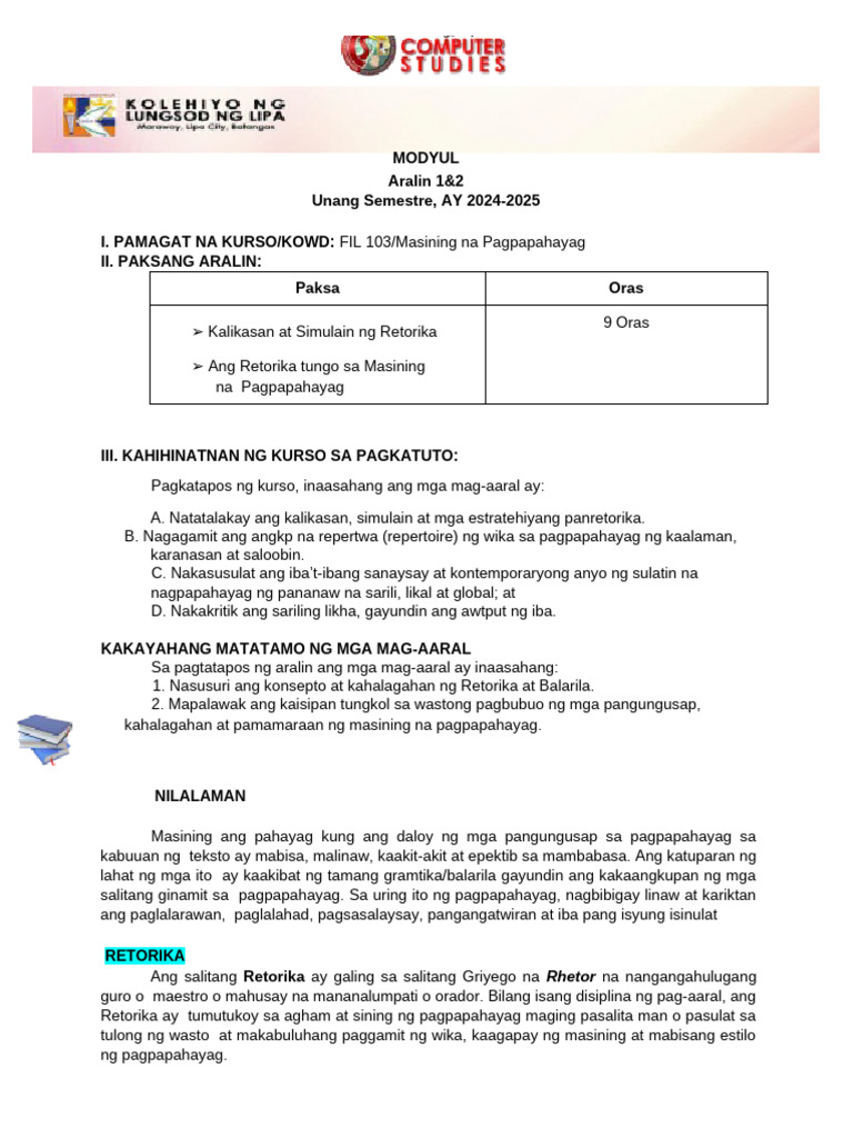 Aralin 1&2 (Fil 103) | PDF