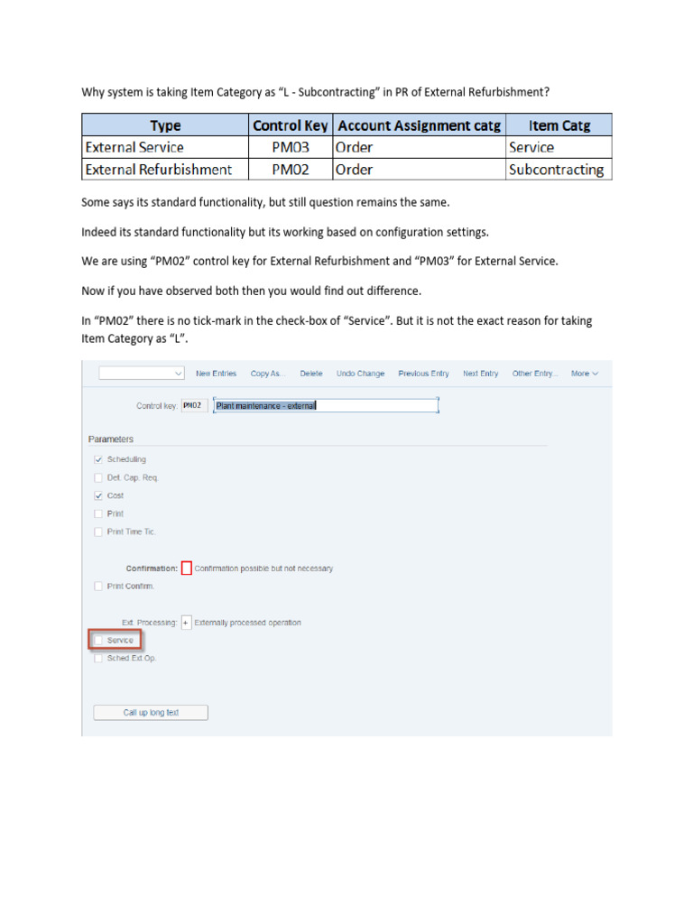 SAP PM Why System Is Taking Item Category As L in Refurbishment Sub ...