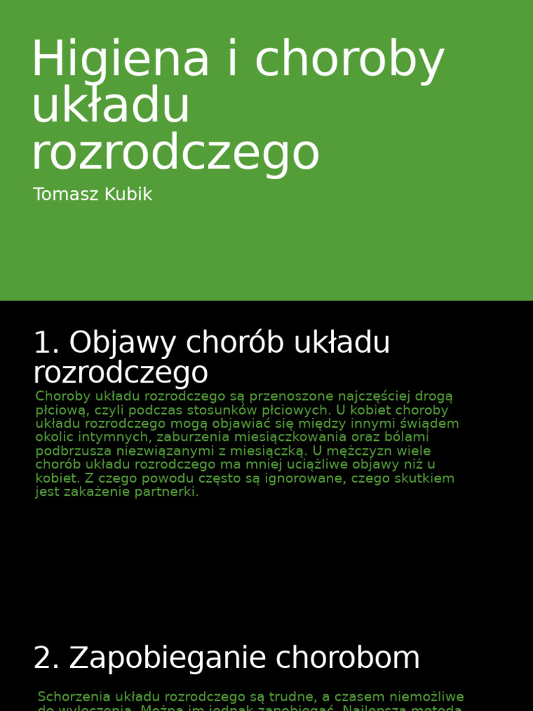Higiena I Choroby Układu Rozrodczego | PDF