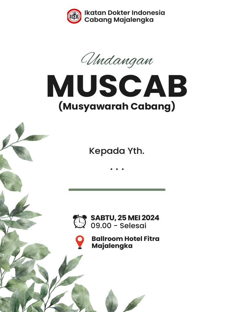 Rancangan Undangan Muscab | PDF