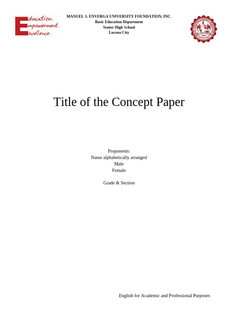 Concept Paper Format | PDF | Wellness