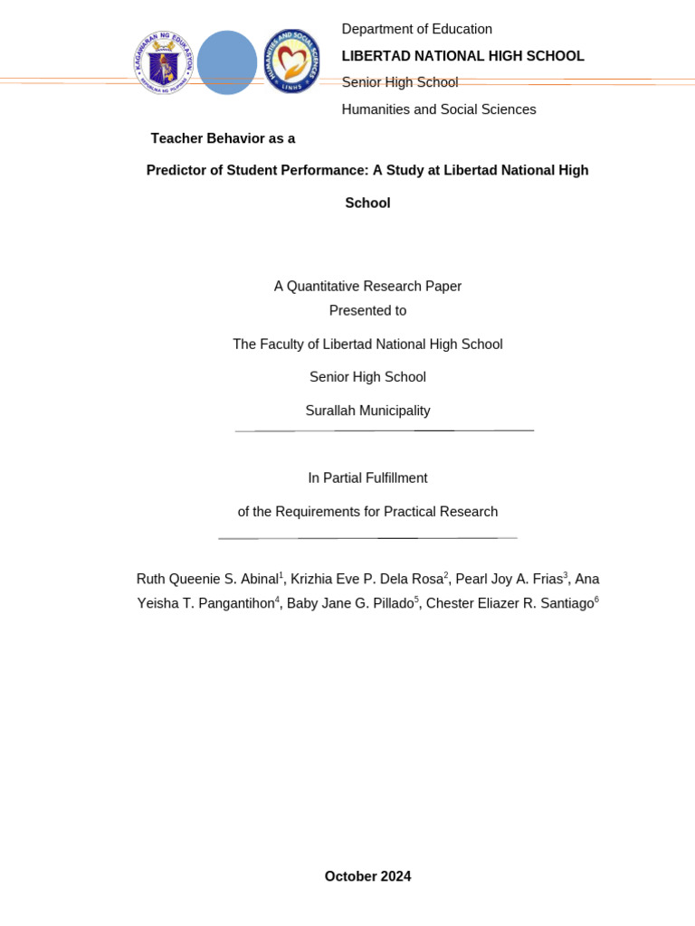 Reserach Paper A Oa and Nonchalant Group Docx 7 1 | PDF | Teachers | Learning