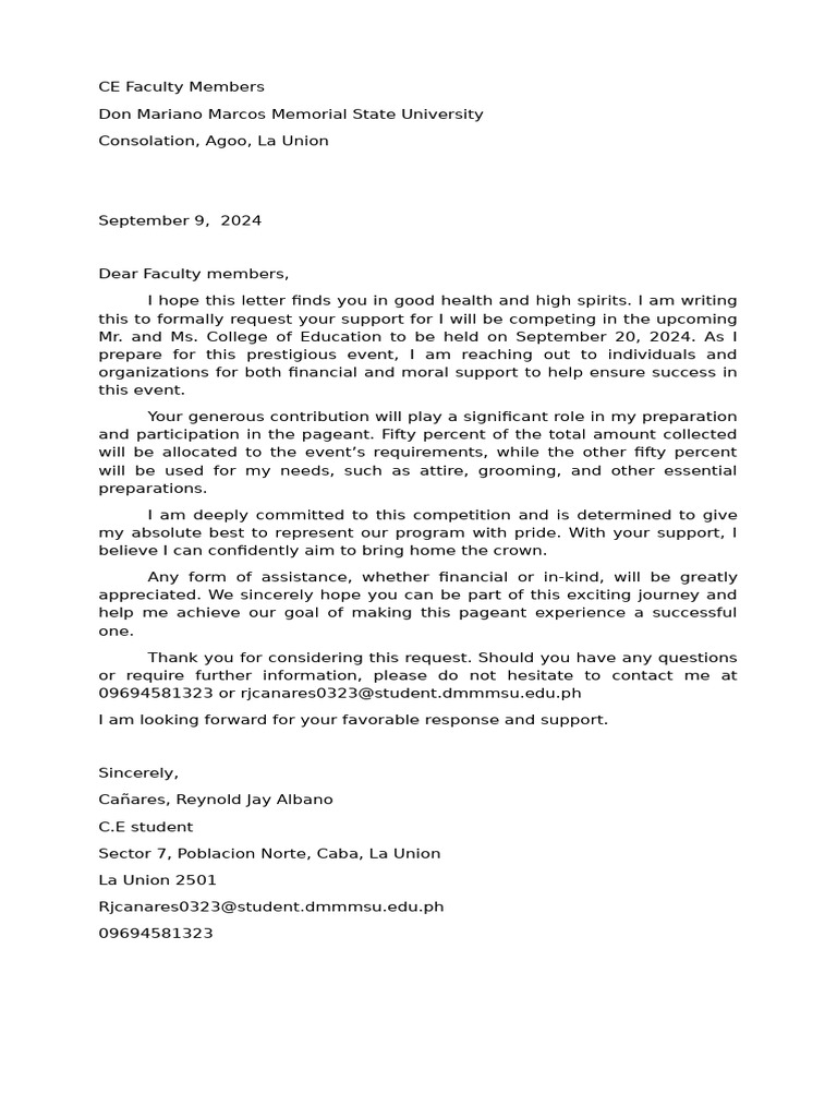 Solicitation Letter | PDF | Career & Growth
