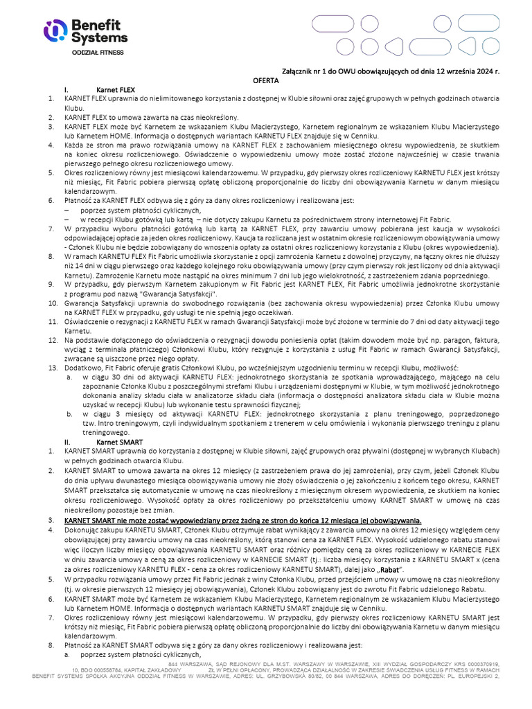 FIF Oferta I Cennik | PDF