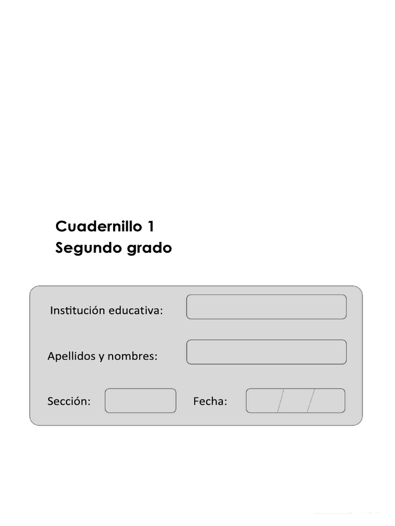 Evaluación de Salida - Matemática - Cuadernillo 1 - Segundo Grado de Primaria | PDF