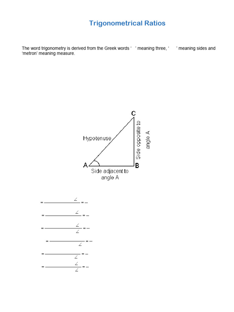Trinometrical Ratio | PDF | Trigonometric Functions | Trigonometry