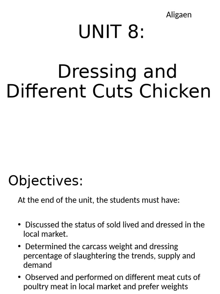 Poultry Dressing and Meat Cuts Guide | PDF | Poultry | Meat