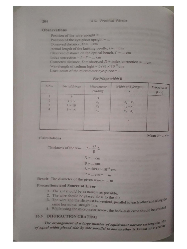 Experiment Diffraction Grating | PDF
