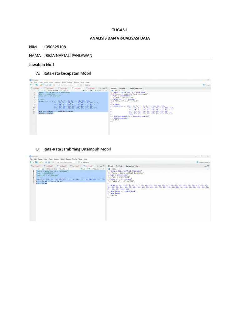 TUGAS 1 Analisis Dan Visualisasi Data | PDF | Komputer