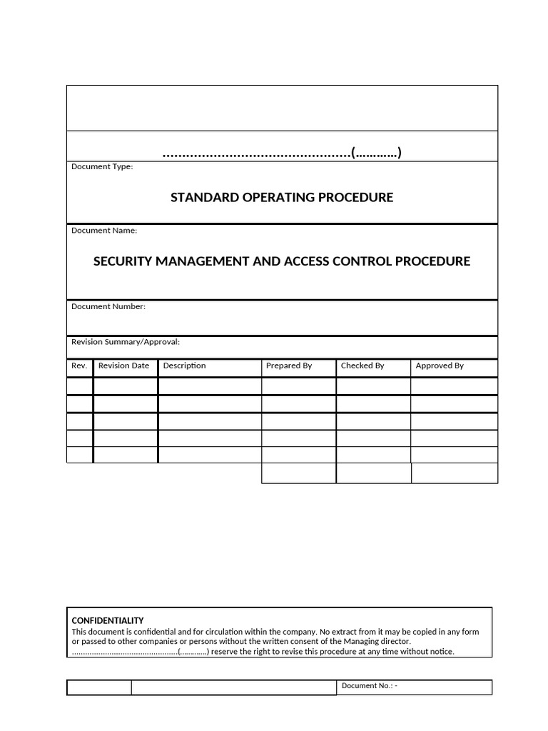 Security Management and Access Control Procedure | PDF | Access Control | Emergency