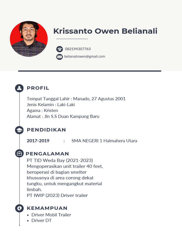 CV Krissanto Owen Belian Ali | PDF