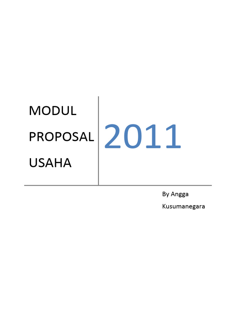 Modul Proposal Usaha | PDF | Bisnis