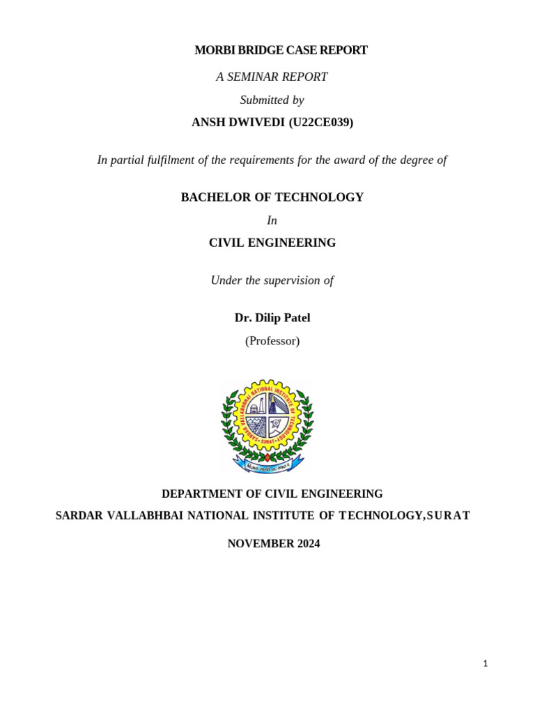 MORBI BRIDGE CASE REPORT - Svnit - 1 | PDF | Bridge | Causality