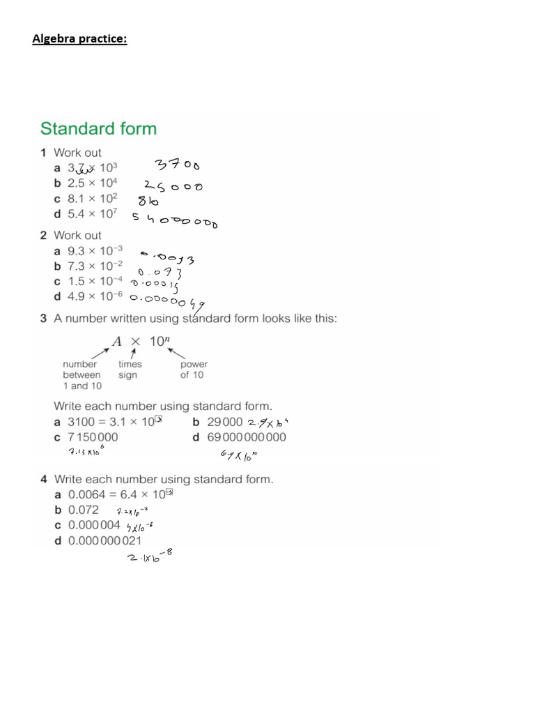 Algebra Practice: Key Concepts Explained | PDF | Teaching Methods & Materials | Computers
