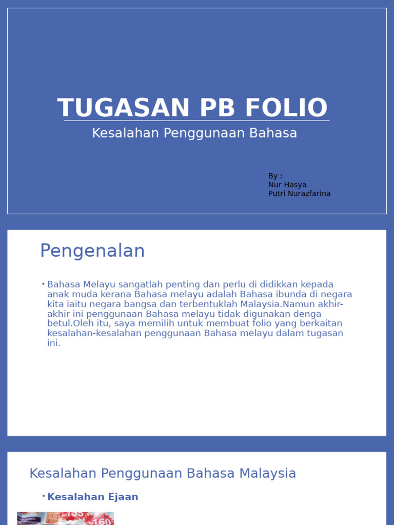 Contoh PB Folio BM Slide | PDF