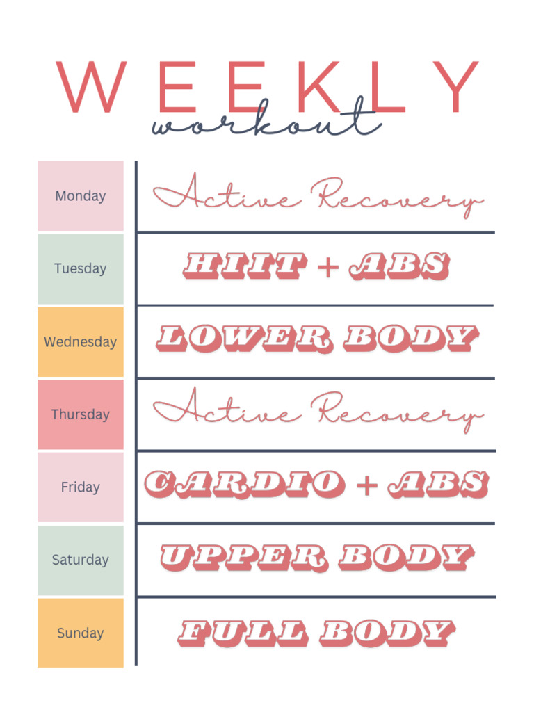 Weekly Workout Plan | PDF
