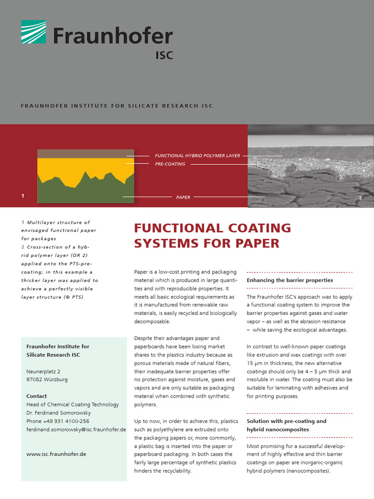 Functional Coating Systems For Paper | PDF | Paper | Coating