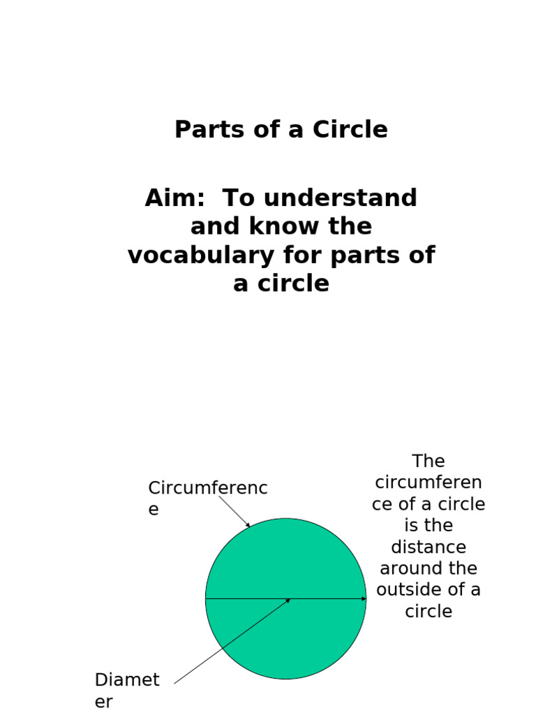 Understanding Circle Parts and Definitions | PDF | Circle | Diameter