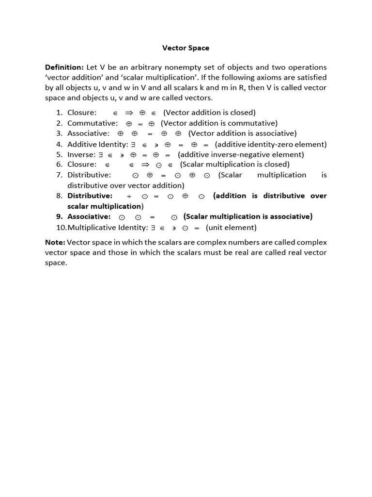 4 Vector Space - Lec - 1 | PDF | Vector Space | Scalar (Mathematics)