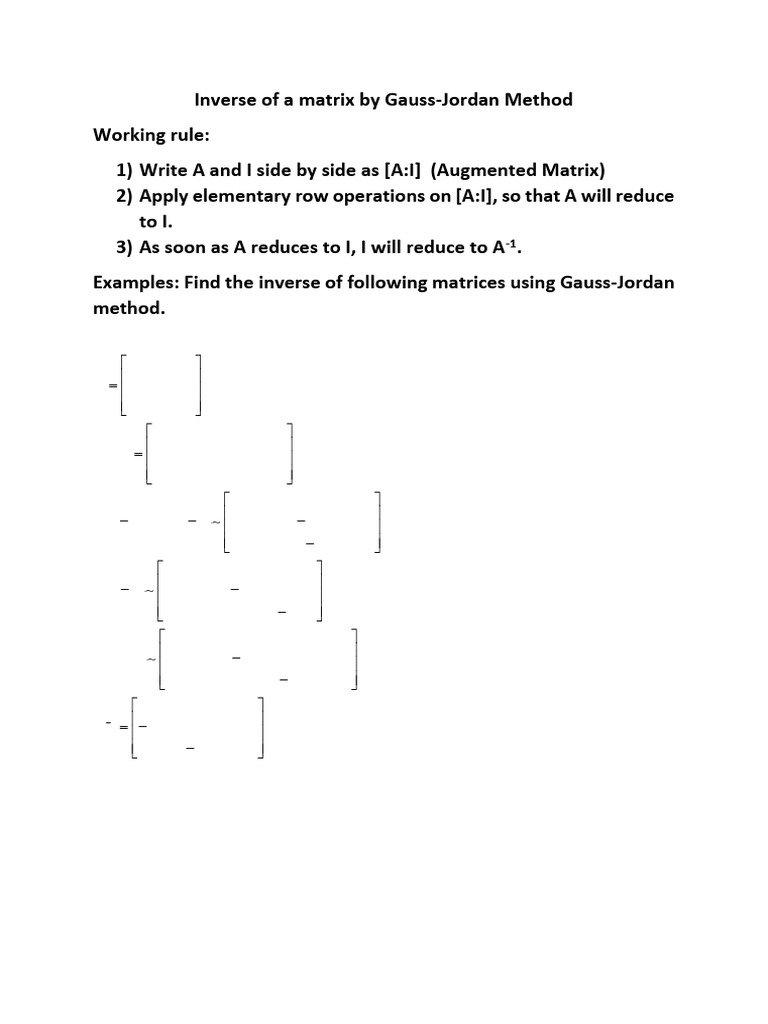 3 Inverse of A Matrix by Gauss | PDF | Applied Mathematics | Numerical Analysis