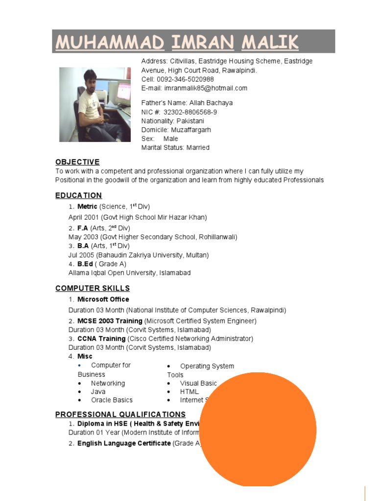 Imran Malik CV | PDF | Computing And Information Technology | Science