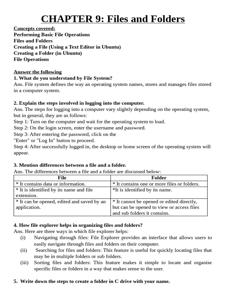 CHAPTER 9: Files and Folders | PDF | Computer File | System Software
