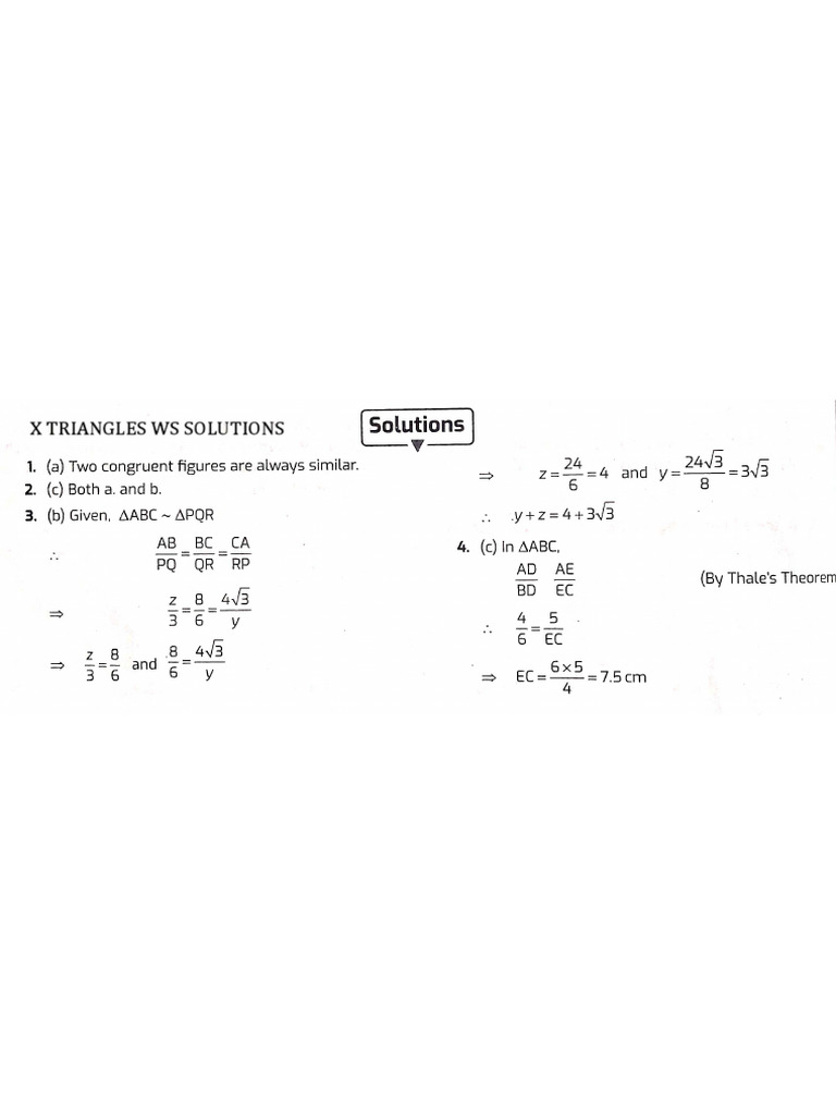 X Triangles WS Solutions | PDF