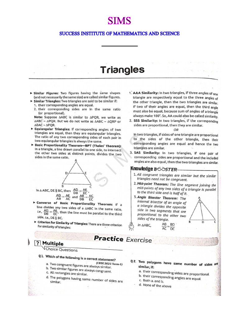 X Triangles WS | PDF