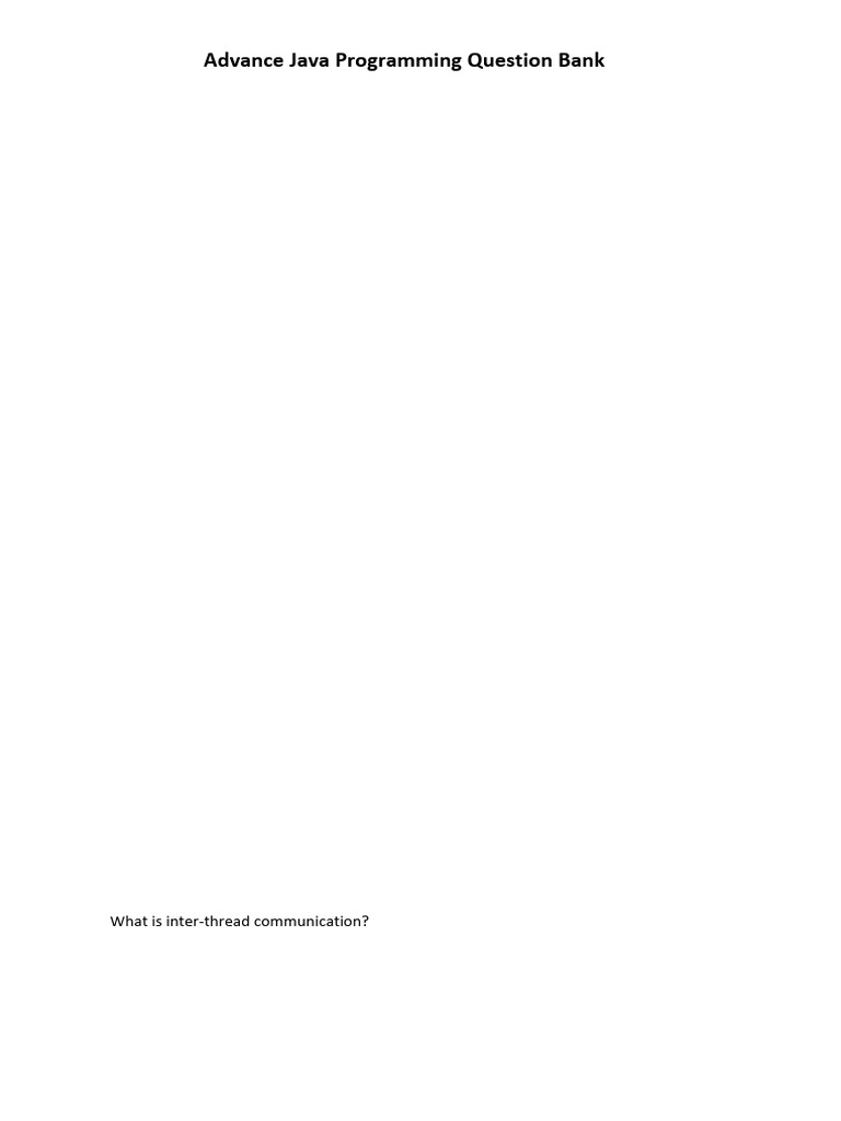 Adv Java Question Bank On All Chapters | PDF | Thread (Computing) | Spring Framework